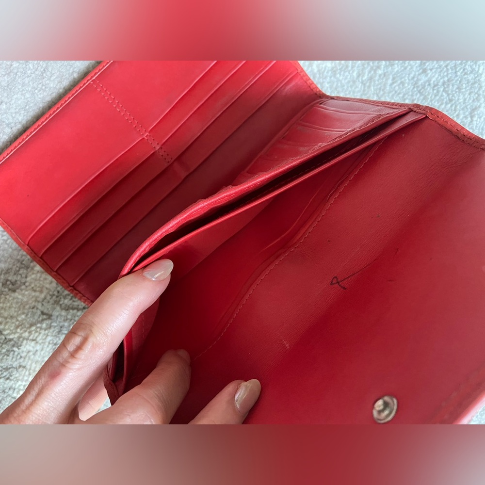 Coach Signature Vintage Large Snap Closure Wallet Red… - Gem